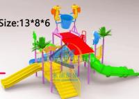 China 10x8m Water Park Playground Colorful Fiberglass Slide Material For Residential for sale