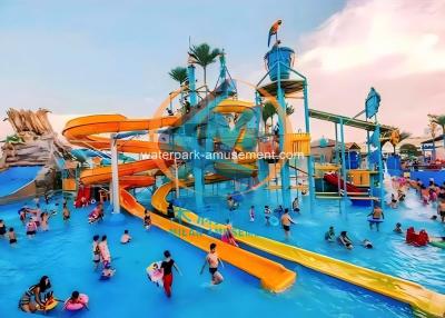 China Large Interactive Outdoor Fiberglass Water Playground With Slide for sale