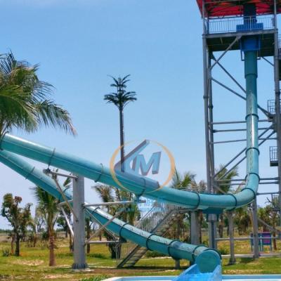 China Aqua Park Aqualoop Spiral Slide Outdoor Spiral Water Pool Slide 17m Height For Commercial Use for sale