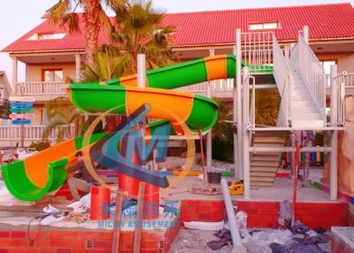 China Colorful Fiberglass Spiral Water Slide With Pool Easy Installation for sale