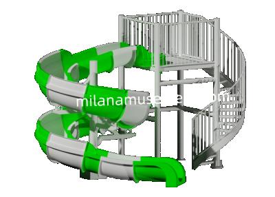China Fiberglass Outdoor Single Spiral Water Slide for Commercial Swimming Pool for sale