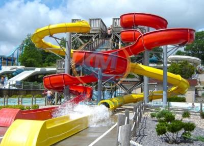 China Curved Fiberglass Water Slide Outdoor Spiral Body Water Slide for sale