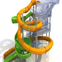 China Spiral Water Playground Slide Outdoor Fiberglass Water Slide for sale