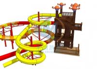 China Funny Curved Water Slide For Thrilling Customized Color for sale