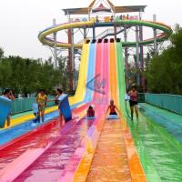 China High Platform Racer Water Slide Fiberglass Material For Water Amusement Park for sale