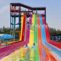 China High Platform Racer Water Slide Fiberglass Material For Water Amusement Park for sale