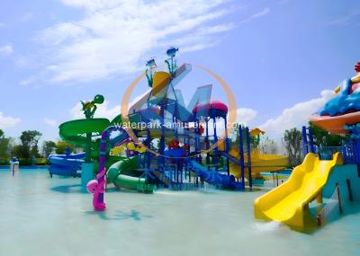 China Interactive Small Water Splash Pad With Kids Water Slides for sale