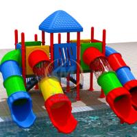 China Custom Kiddie Pool Outdoor Playground Attractive Colors With Plastic Slide for sale