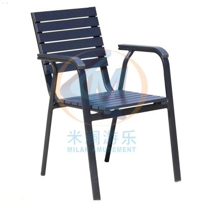 China Black Plastic Wood Leisure Chair Waterproof 57*58*89CM for sale