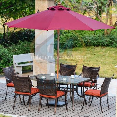 China Commercial / Private Outdoor Parasol With Marble Base Wind Resistant for sale
