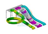 China Funny Body Water Slide Swimming Pool With Water Slide for sale
