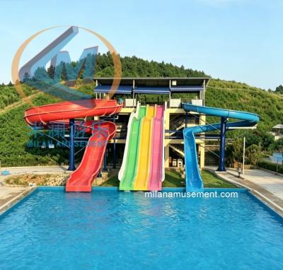 China Classic Rainbow Water Slide Combination – Multi-Lane Interactive Slide for Commercial Outdoor Water Parks for sale