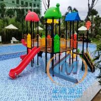 China Amusement Water Slide Combination - Outdoor Pool Playground Water House with Spiral and Straight Slides for sale