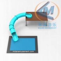 China Spiral Water Slide - Single-Curve Tube Water Slide with Entry Platform for Pool for sale