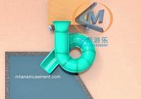 China Fully Customized Spiral Water Slide – 10m Curved Slide with 1.7m Platform for Small Pools for sale