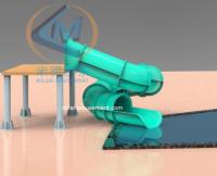 China Fully Customized Spiral Water Slide – 10m Curved Slide with 1.7m Platform for Small Pools for sale
