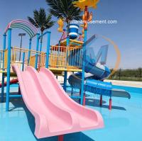 China Customized Kids Water Playground  Multi-Slide – Design for Water Park with Double Lane & Spiral Tube Ending in Pool for sale