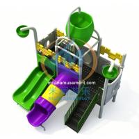 China Kids Outdoor Playground Equipment– Multi Water Slide Combo with Pool for sale