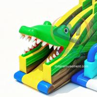 China High-Quality Dinosaur Inflatable Slide Pool Park Combo – Crocodile Water Slide with Pool for Commercial Use for sale