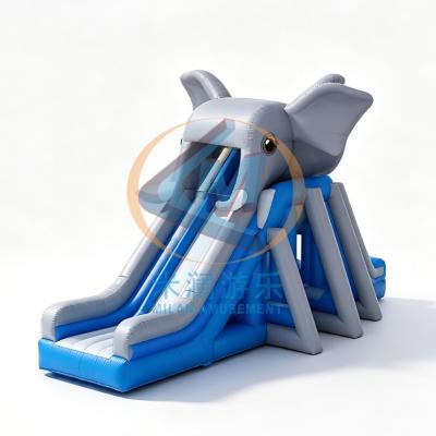 China Commercial Animal Theme Inflatable Water Slide – Elephant, Shark & Polar Bear Designs for Kids for sale