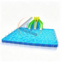 China CE Certified Inflatable Water Park Combo – Metal Frame Pool with Giant Inflatable Slide for Commercial & Private Use for sale