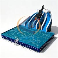 China CE Certified Inflatable Water Park Combo – Metal Frame Pool with Giant Inflatable Slide for Commercial & Private Use for sale