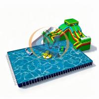 China CE Certified Inflatable Water Park Combo – Metal Frame Pool with Giant Inflatable Slide for Commercial & Private Use for sale