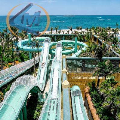 China Commercial Water Slide – High-Thrill FRP Water Roller Coaster with Safety Netting for Water Park & Water Settings for sale