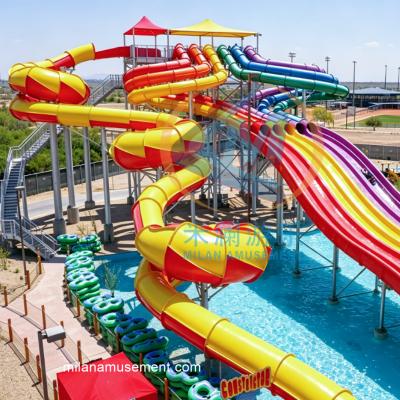 China Commercial Serpent Water Slide for Sale – 20m High Multi-Lane FRP Water Slide for Water Parks & Resorts for sale