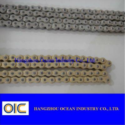 China Sport Silver Steel Motorcycle Chain with 120 Links and 10.16mm Roller Diameter for sale
