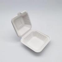 China Disposable Compostable Bagasse Hamburger Box Various Sizes Oil Proof for sale