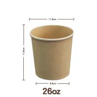 China 26oz Biodegradable Disposable Bowls Paper Soup Cups With Lids 11.5cm Height for sale