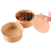China Heat Proof 500ml Disposable Kraft Paper Bowls And Lids Lightweight for sale