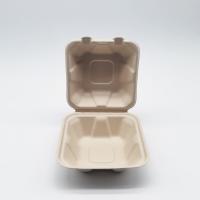 China 6Inch Hamburger Paper Box Paper Take Out Food Containers 152 * 152 * 76mm for sale