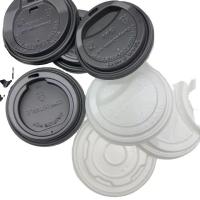 China Durable Bpa Free CPLA Lid  ф62mm Strawless Biodegradable White Black for sale