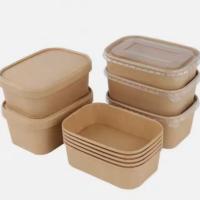 China Eco Friendly Kraft Bento Box Food Catering Boxes Bagasse Made Biodegradable for sale