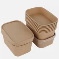 China Eco Friendly Kraft Bento Box Food Catering Boxes Bagasse Made Biodegradable for sale