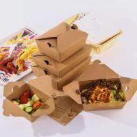 China Leak Proof Kraft Paper Lunch Boxes For Parties Freezer Safe Eco Friendly for sale