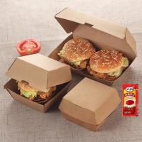 China 100% Recycled Corrugated Food Packaging Box Paper Hamburger Box Customized Shape for sale