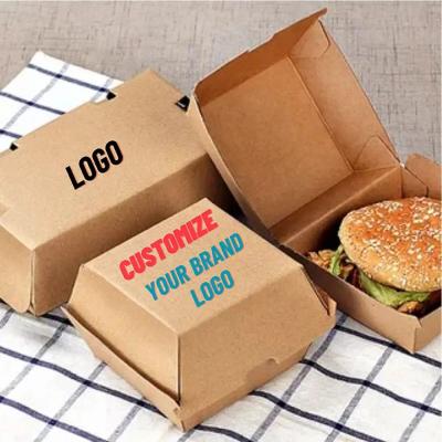 China Custom Printed Foldable Cardboard Hamburger Box Oil Resistant for sale