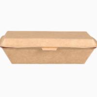 China Disposable 280ml Clamshell Paper Box Leakproof Kraft Paper Takeaway Box for sale