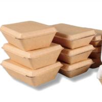 China 450ml Custom Paper Lunch Box Clamshell Food Containers Lightweight for sale
