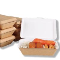 China 450ml Custom Paper Lunch Box Clamshell Food Containers Lightweight for sale