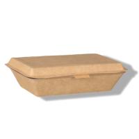 China 550ml Disposable Paper Lunch Boxes Leakproof Clamshell To Go Containers for sale