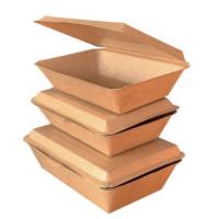 China 550ml Disposable Paper Lunch Boxes Leakproof Clamshell To Go Containers for sale