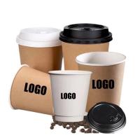China 8oz PE/PLA Film Compostable Double Wall Cups Paper Tableware Durable for sale