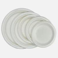 China Round 6 Inch Sugarcane Pulp Plates Sugarcane Compostable Plates Sustainable for sale
