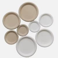 China Round 6 Inch Sugarcane Pulp Plates Sugarcane Compostable Plates Sustainable for sale