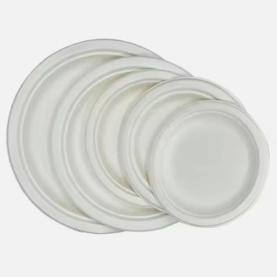 China 7 Inch Pulp Round Biodegradable Disposable Dishes Plates Freezer Safe for sale
