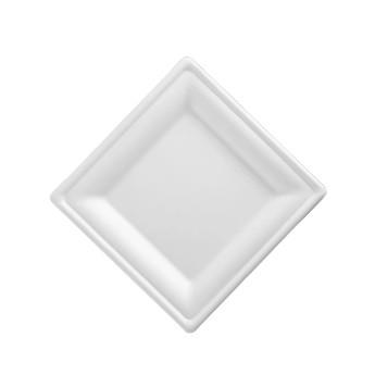 China 8 Inch Bagasse Square Plates Large Disposable Dinner Plates Water Resistant for sale